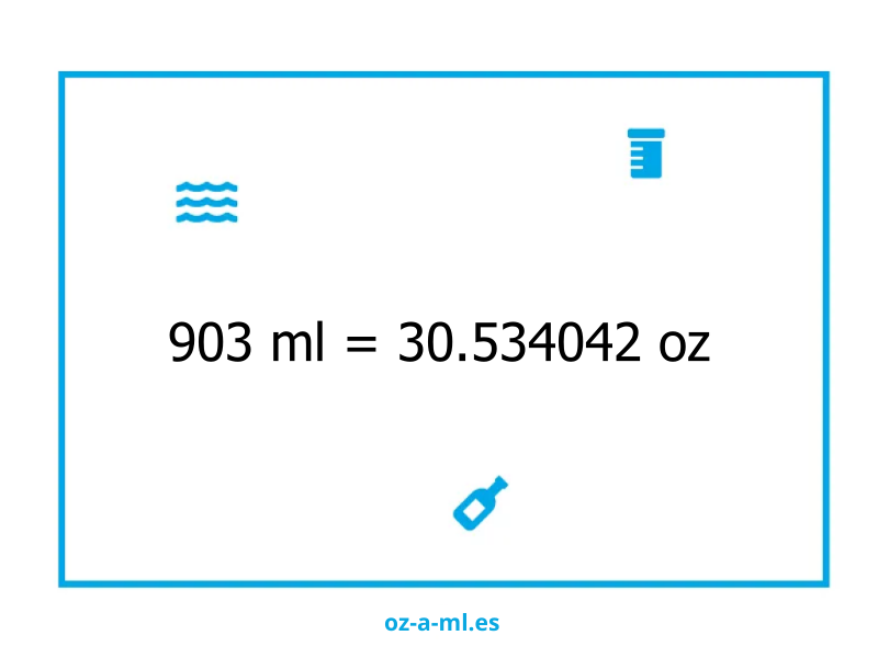 903 ml a oz. Convertir 903 mililitros a onzas líquidas